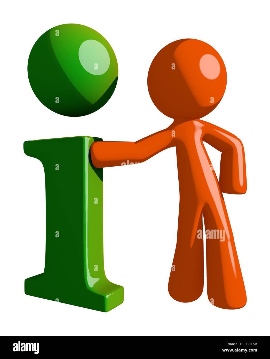 Orange man info icon Stock Photo - Alamy