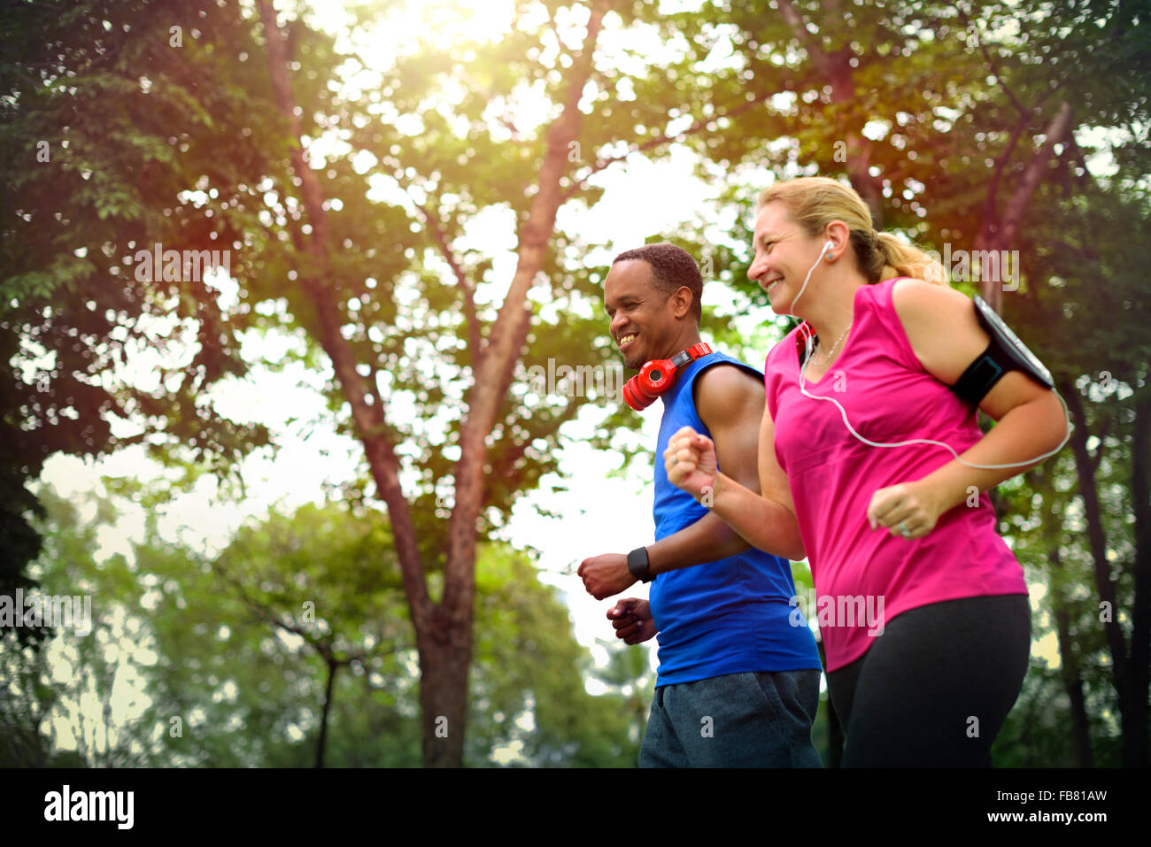 Couple Exercise Wearing Happiness Healthy Concept Stock Photo - Alamy
