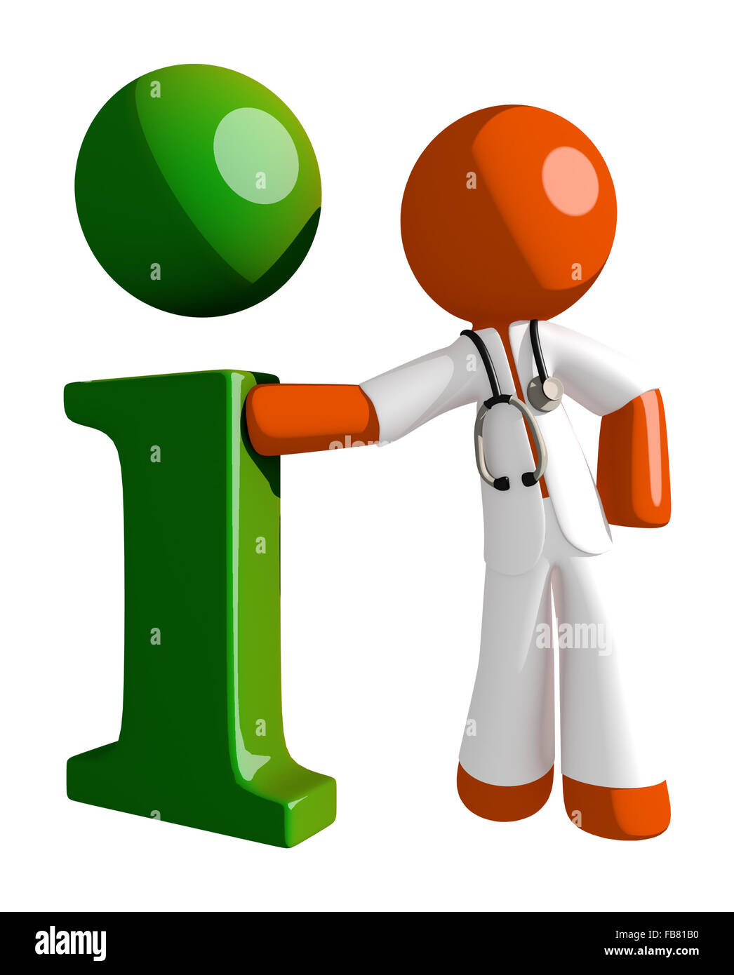 Orange man doctor info icon Stock Photo - Alamy