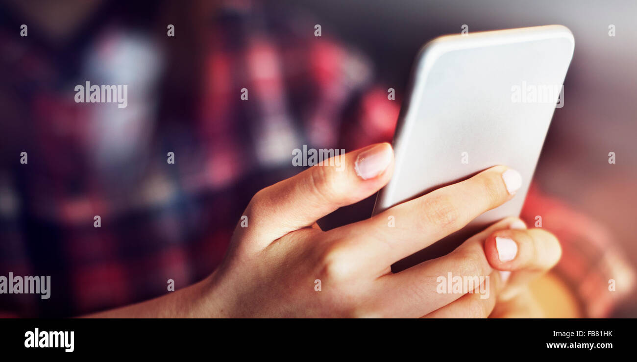 Hands Holding Smart Phone Connection Communication Concept Stock Photo ...
