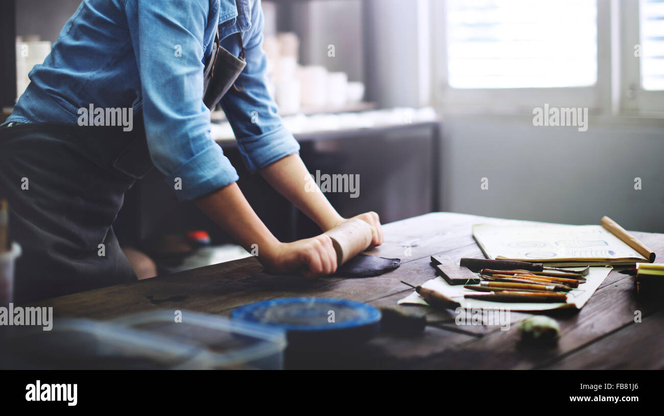 Artist Work Art Pottery Handmade create Concept Stock Photo - Alamy