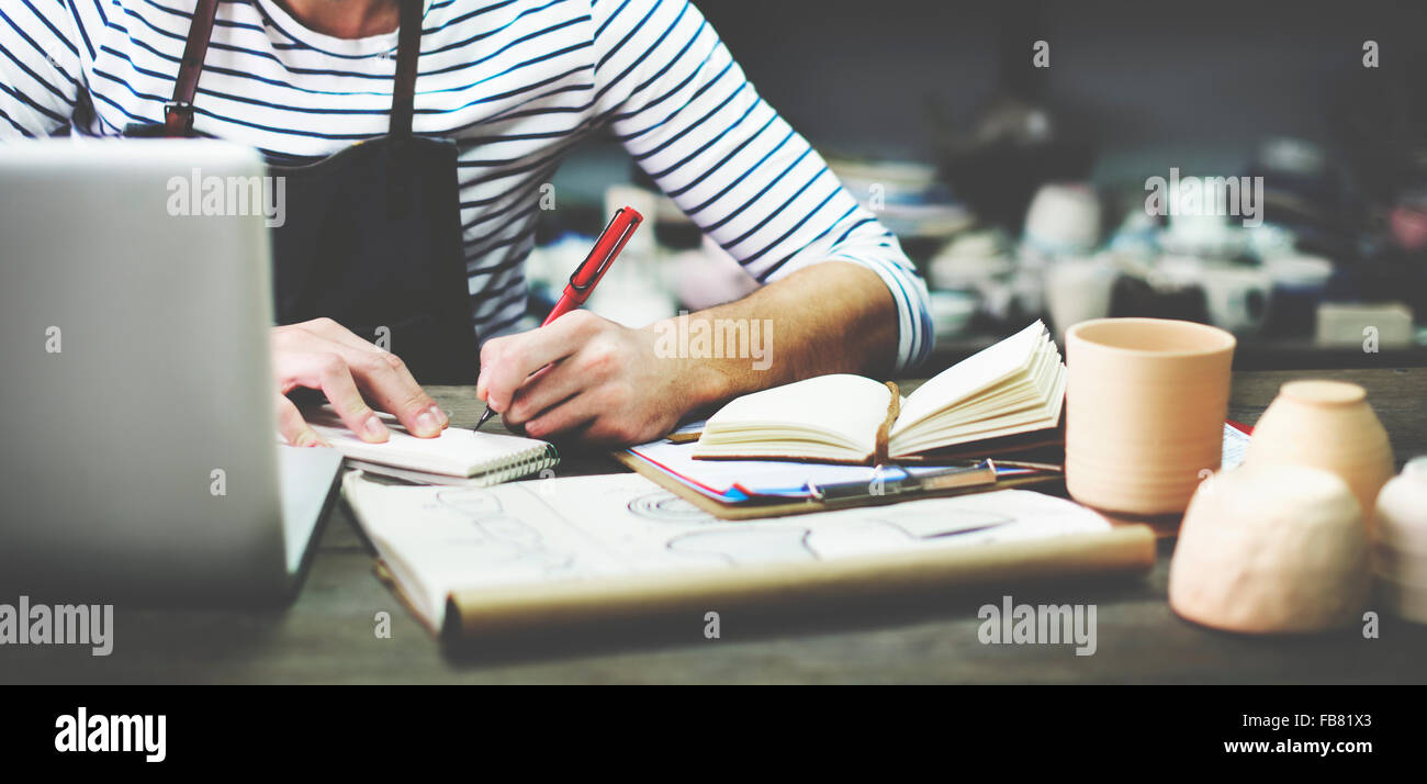 Craftsman Artist Pottery Skill Workshop Concept Stock Photo - Alamy