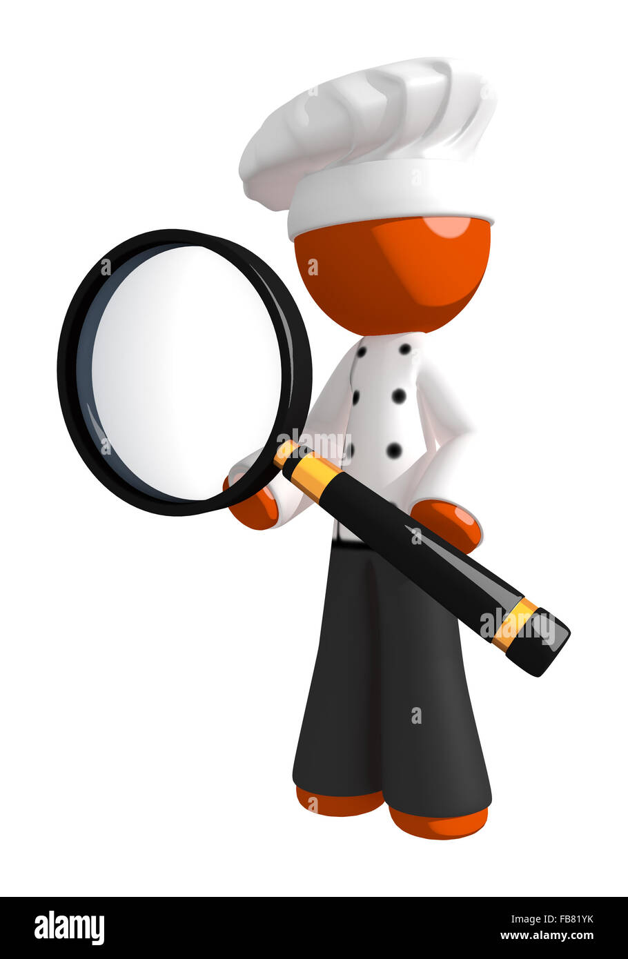 Orange man chef food detective Stock Photo - Alamy