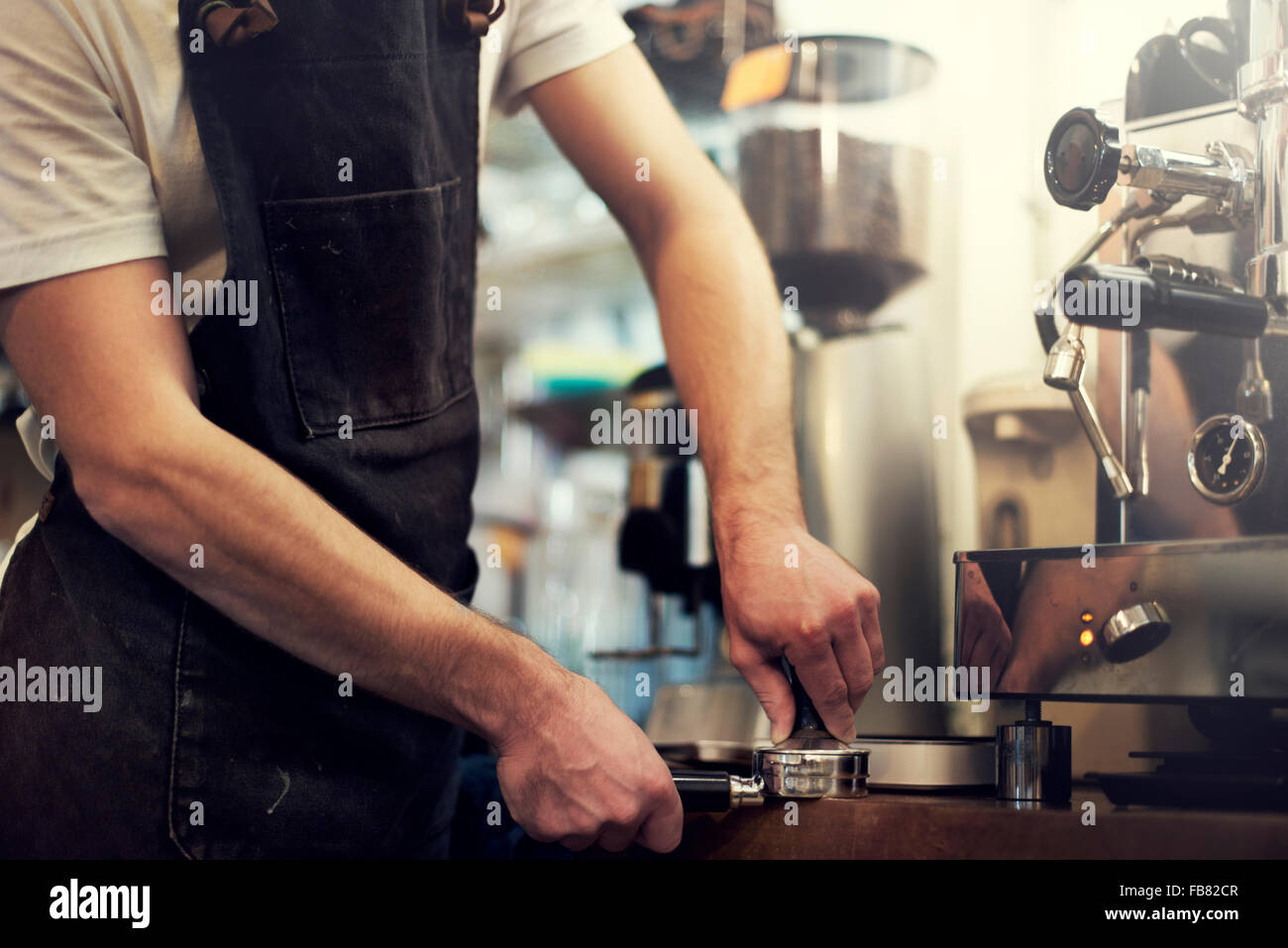 Barista Cafe Making Coffee Preparation Service Concept Stock Photo - Alamy