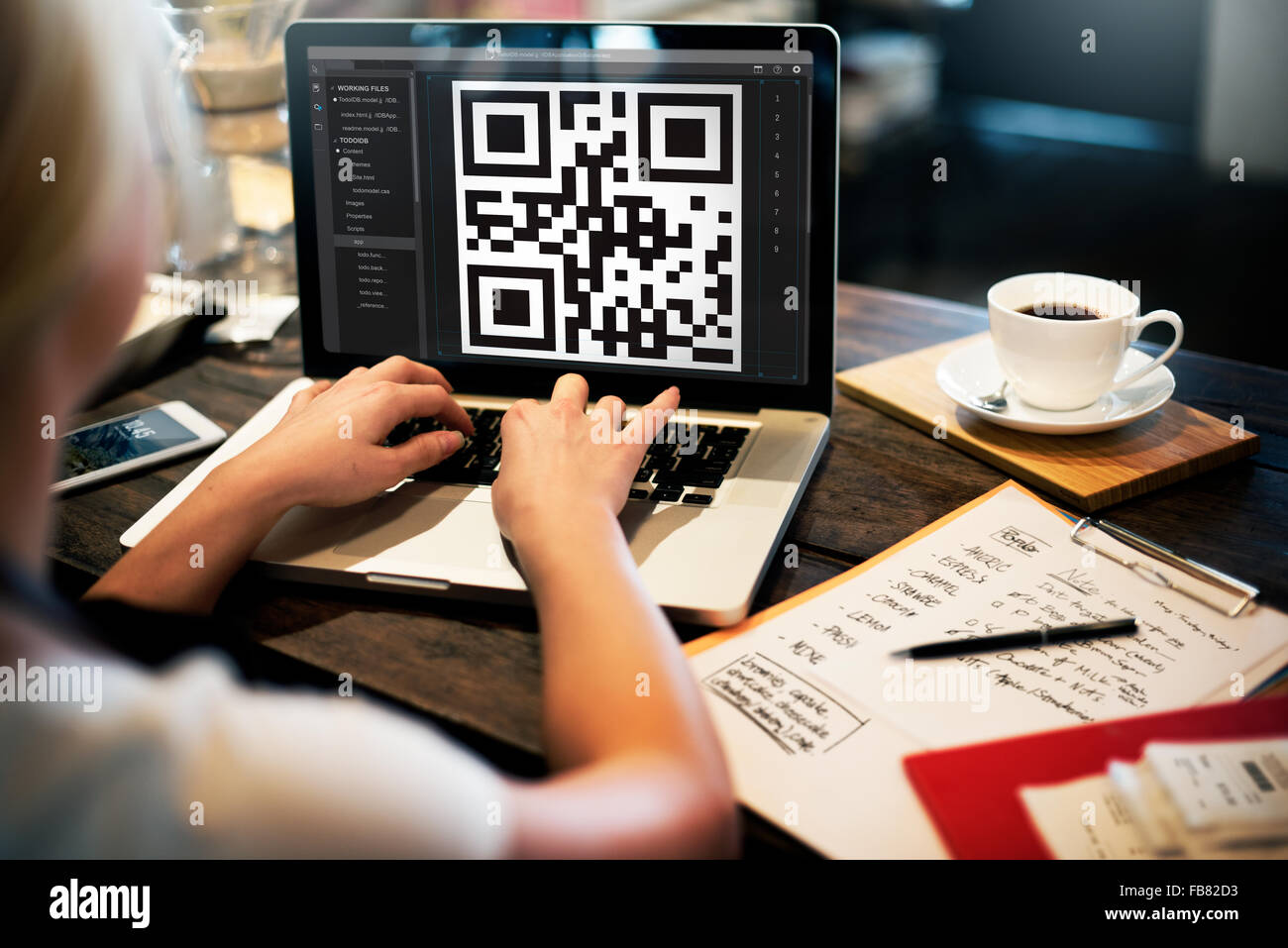 QR Code Encryption Interface Coding Concept Stock Photo - Alamy