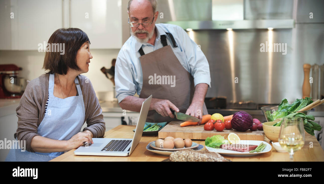 Family Cooking Kitchen Preparation Dinner Concept Stock Photo - Alamy