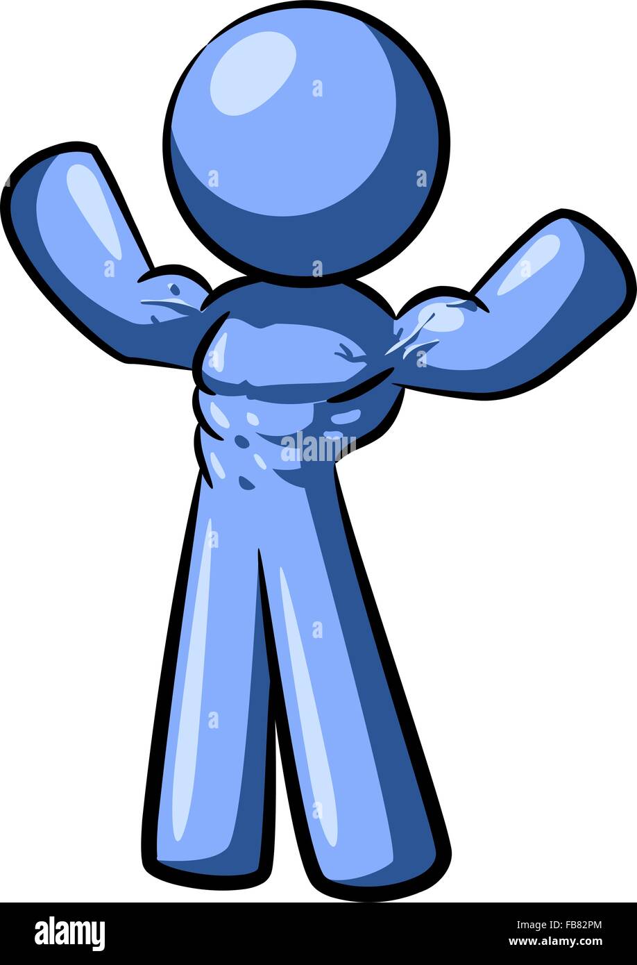A blue man flexing his muscles. Yes, these characters do have an ...