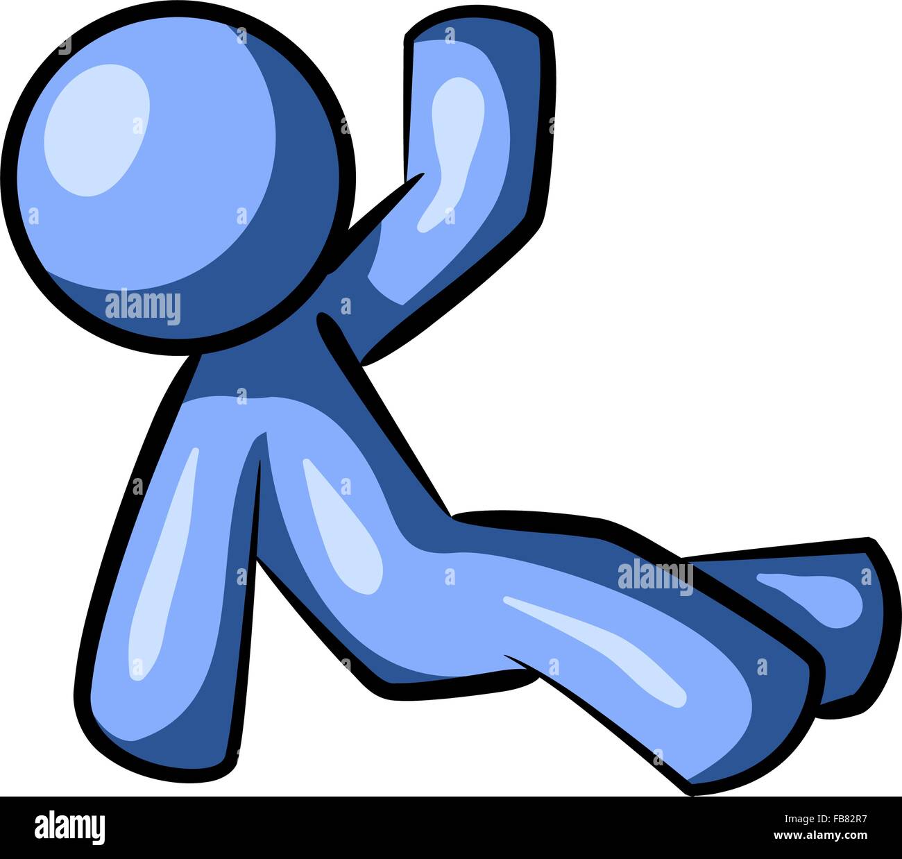 Blue man leaning back waving Stock Vector Image & Art - Alamy
