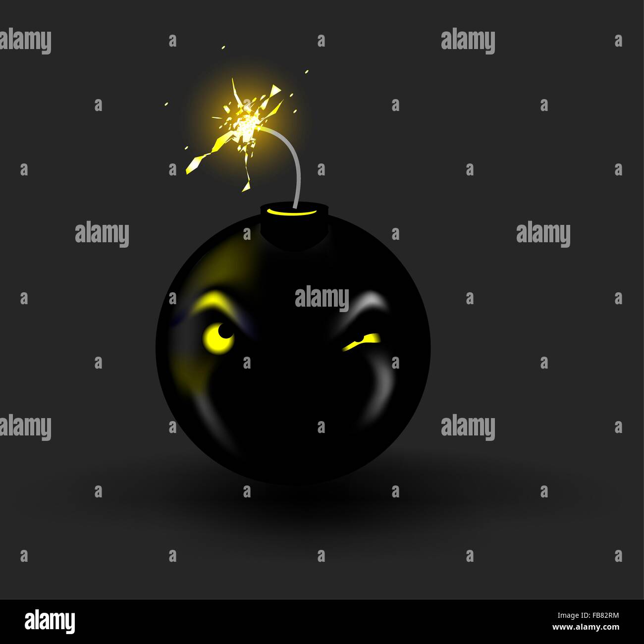 A cartoon bomb ready to ignite. Great illustration to represent stress ...