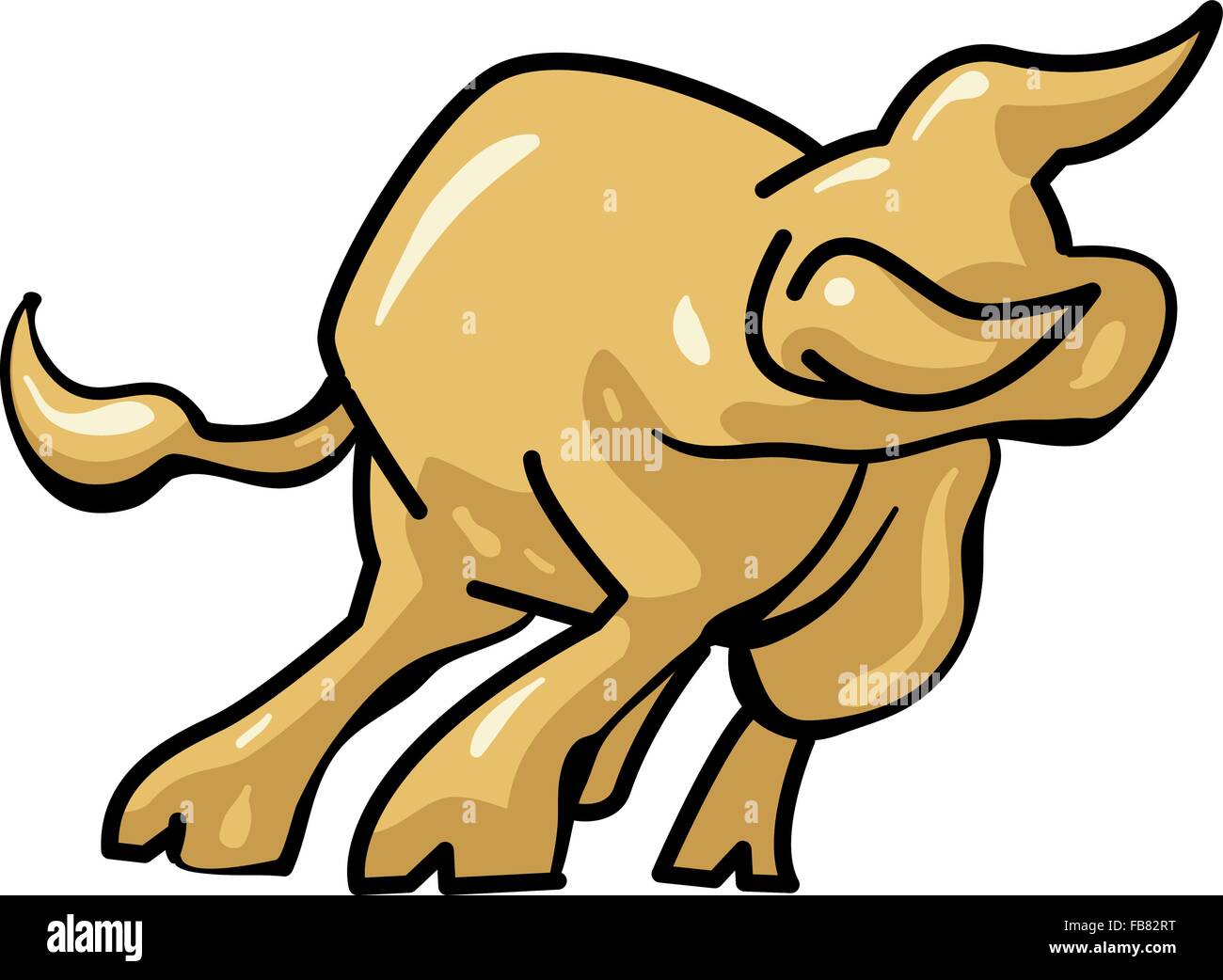 A glossy simple bull vector illustration, in action Stock Vector Image ...