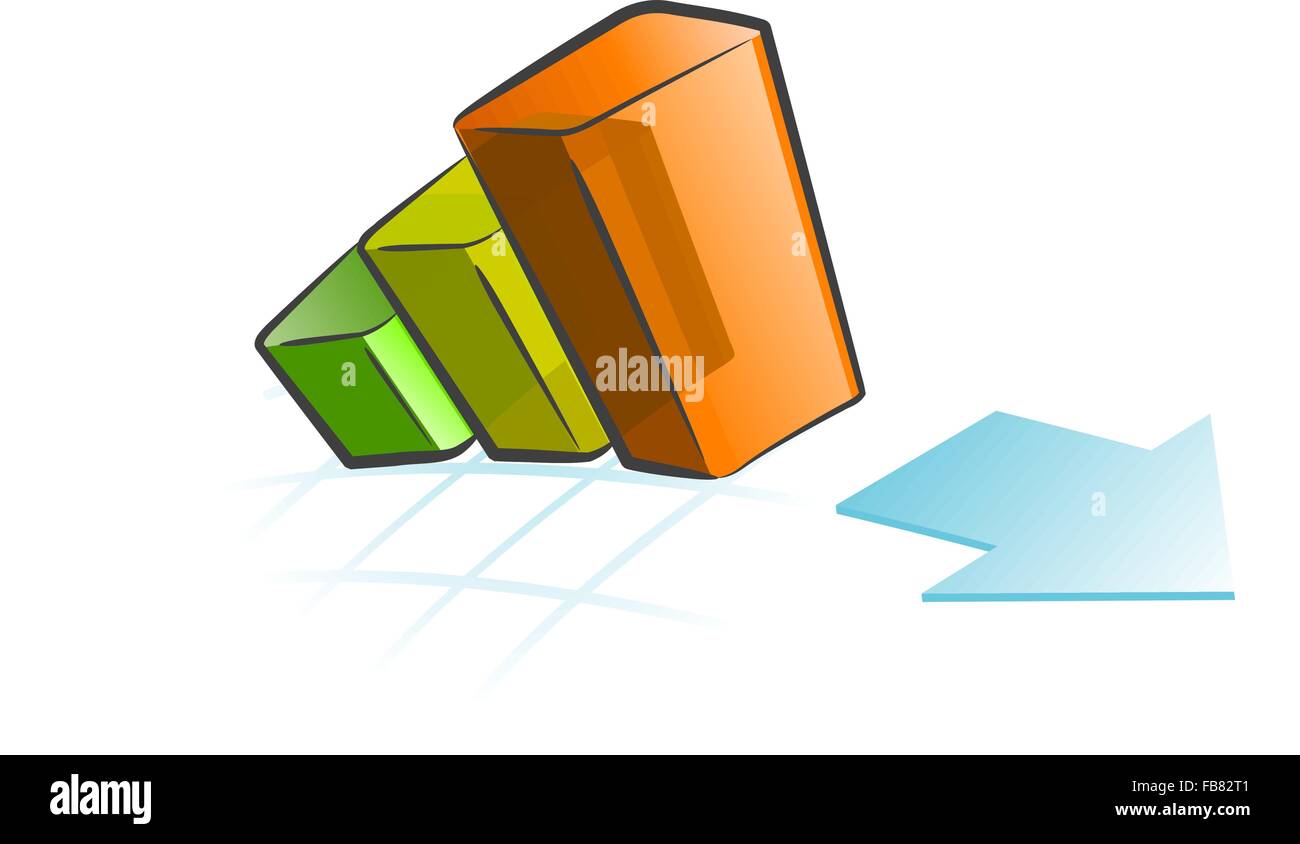 A cartoon style illustration of a bar graph ascending along arrow Stock ...
