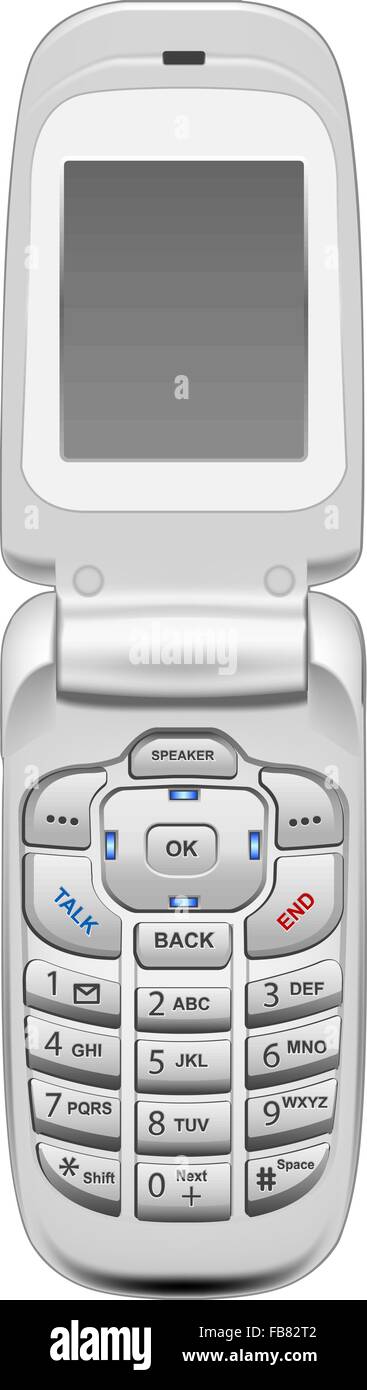 A photorealistic vector illustration of a cellular phone, generic in ...