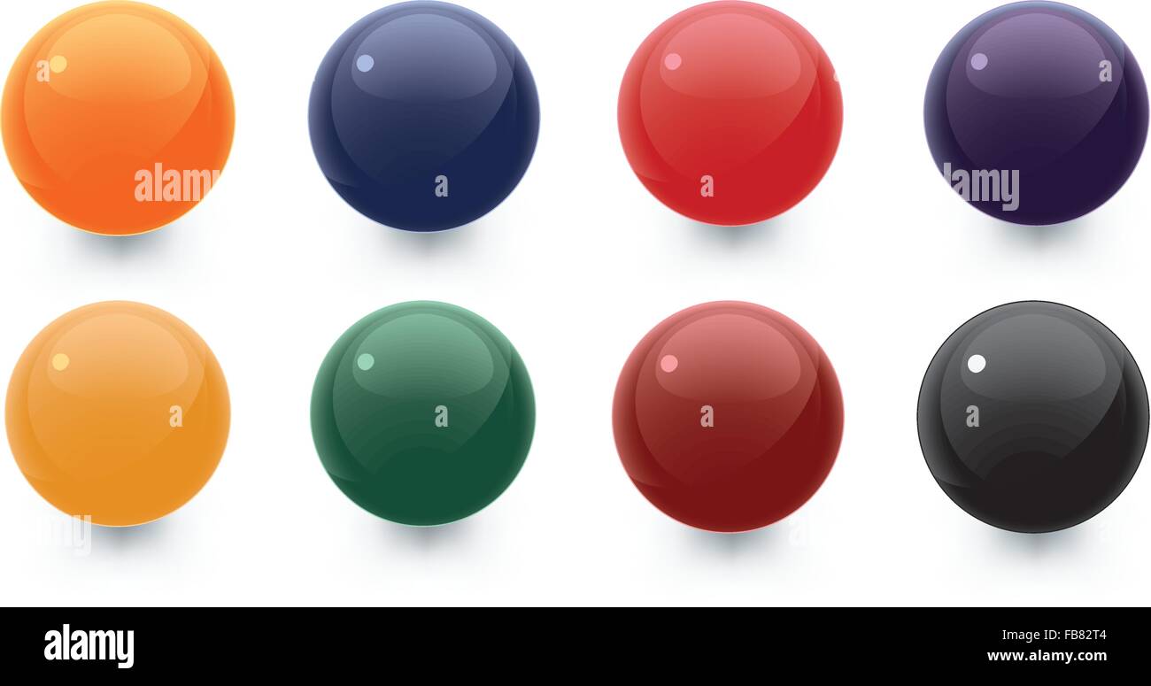 A vector collection of different color spheres to be used as templates ...
