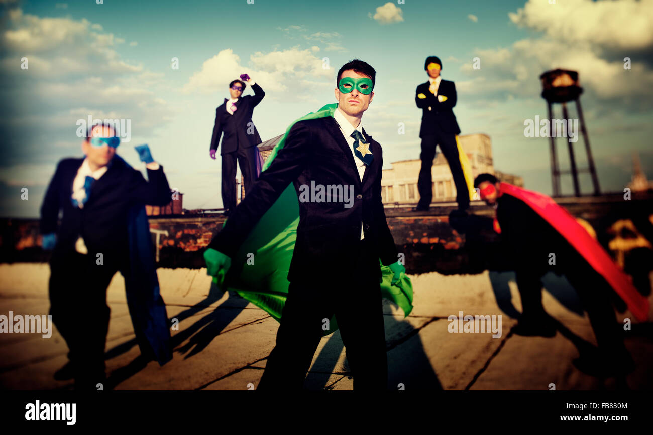 Superhero Business People Corporate Team Skyline Concept Stock Photo ...