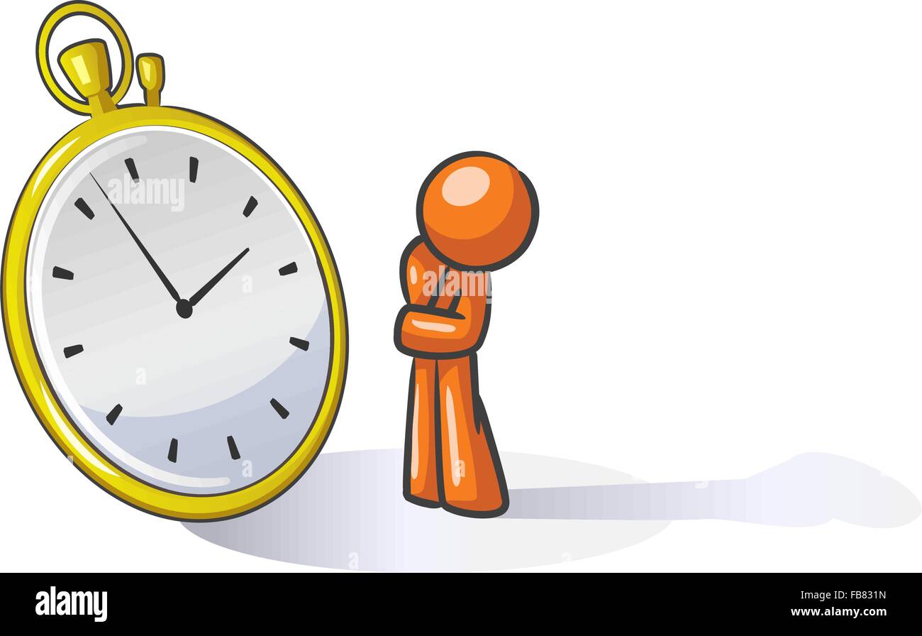 Man watching clock Stock Vector Images - Alamy