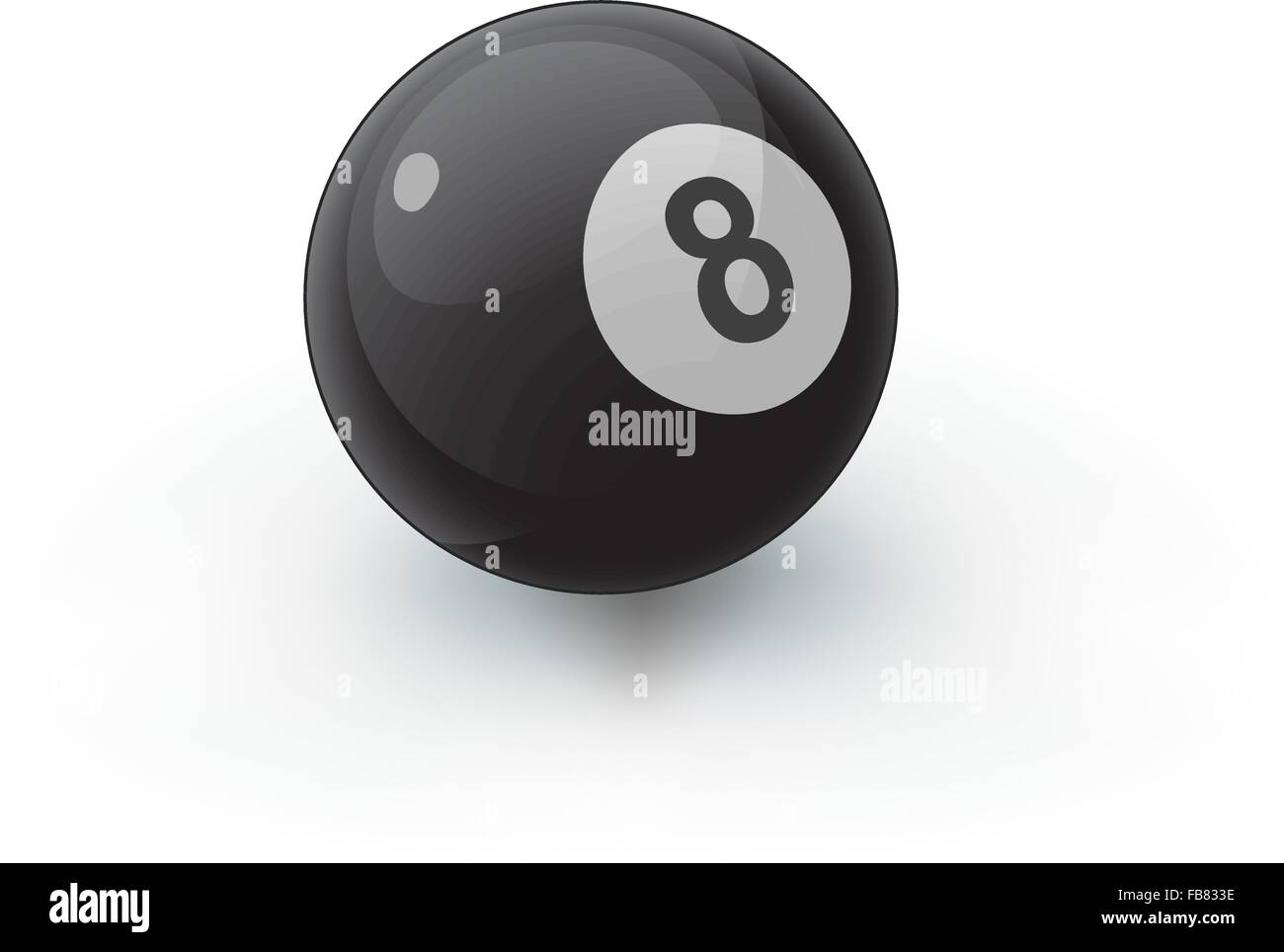 A vector illustration of a glossy eight ball with a soft shadow Stock ...