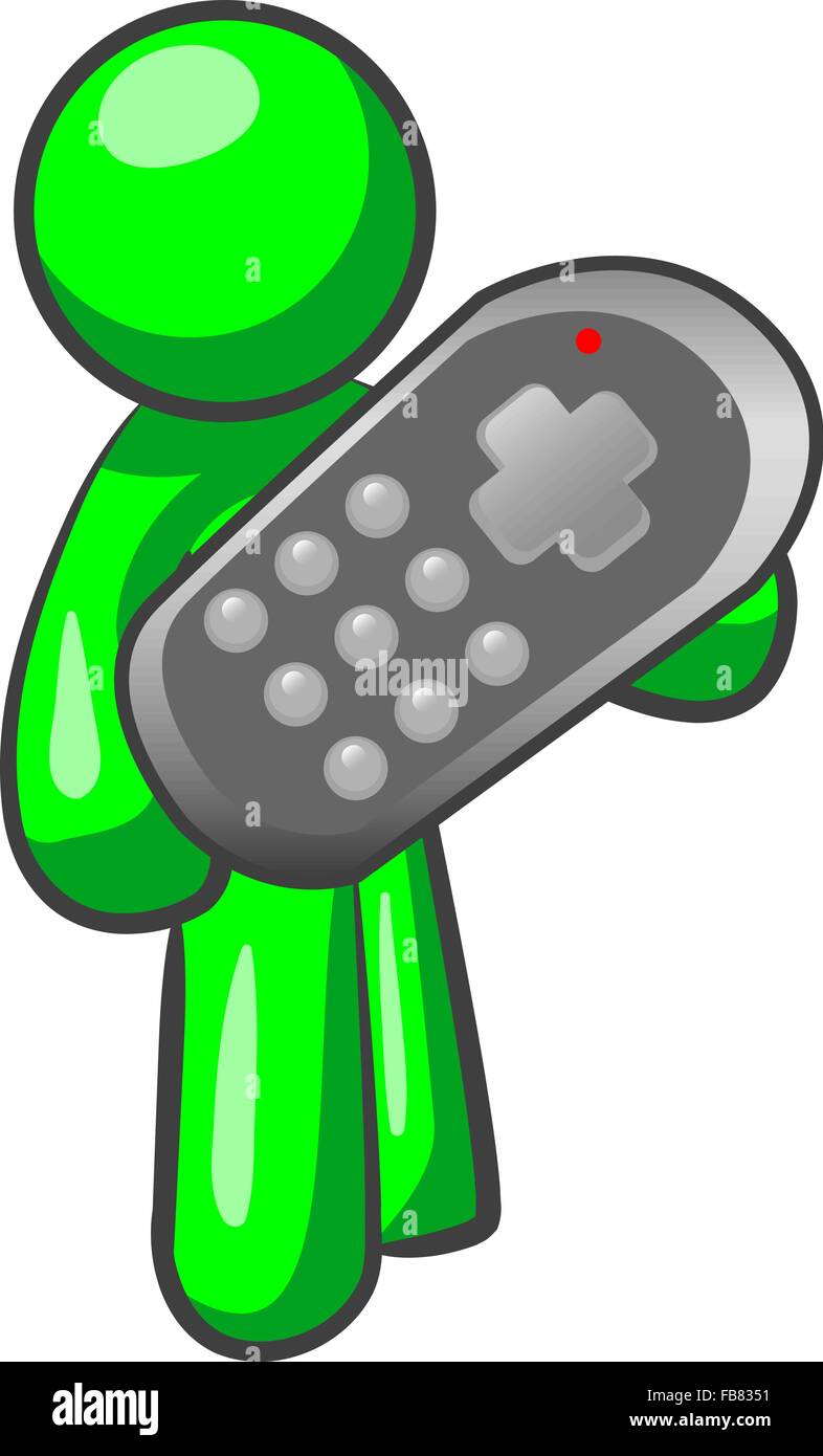 A green man holding a controller Stock Vector Image & Art - Alamy