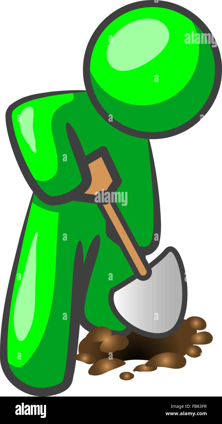 Man digging in ground Stock Vector Images - Alamy