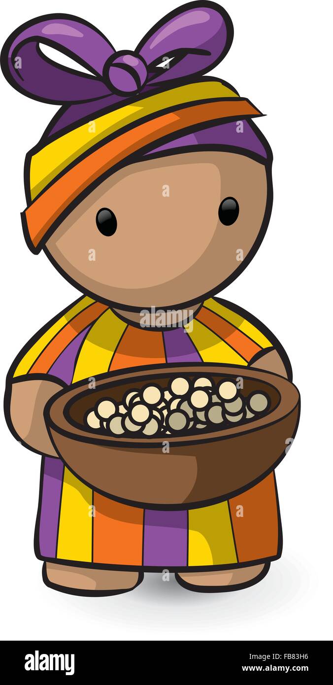An african woman holding a bowl of food in plentiful supply Stock ...
