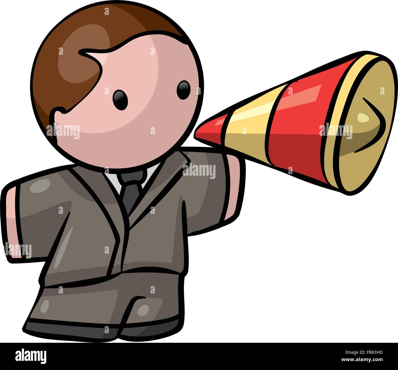 Cartoon man megaphone Cut Out Stock Images & Pictures - Alamy