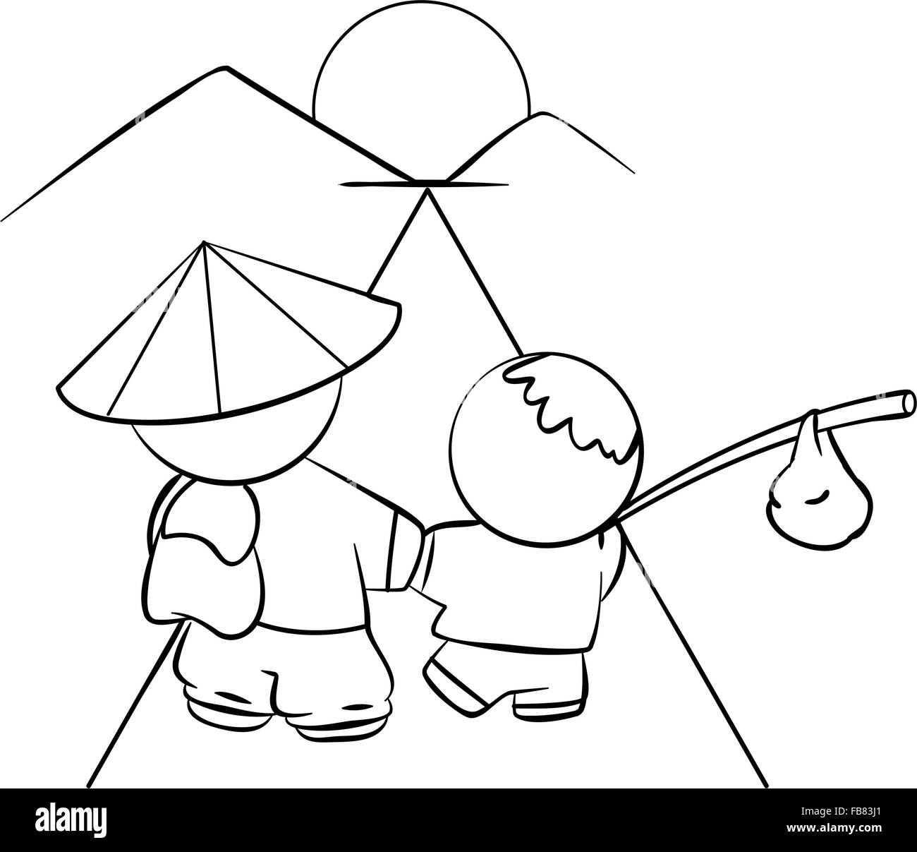 Japanese father son Stock Vector Images - Alamy
