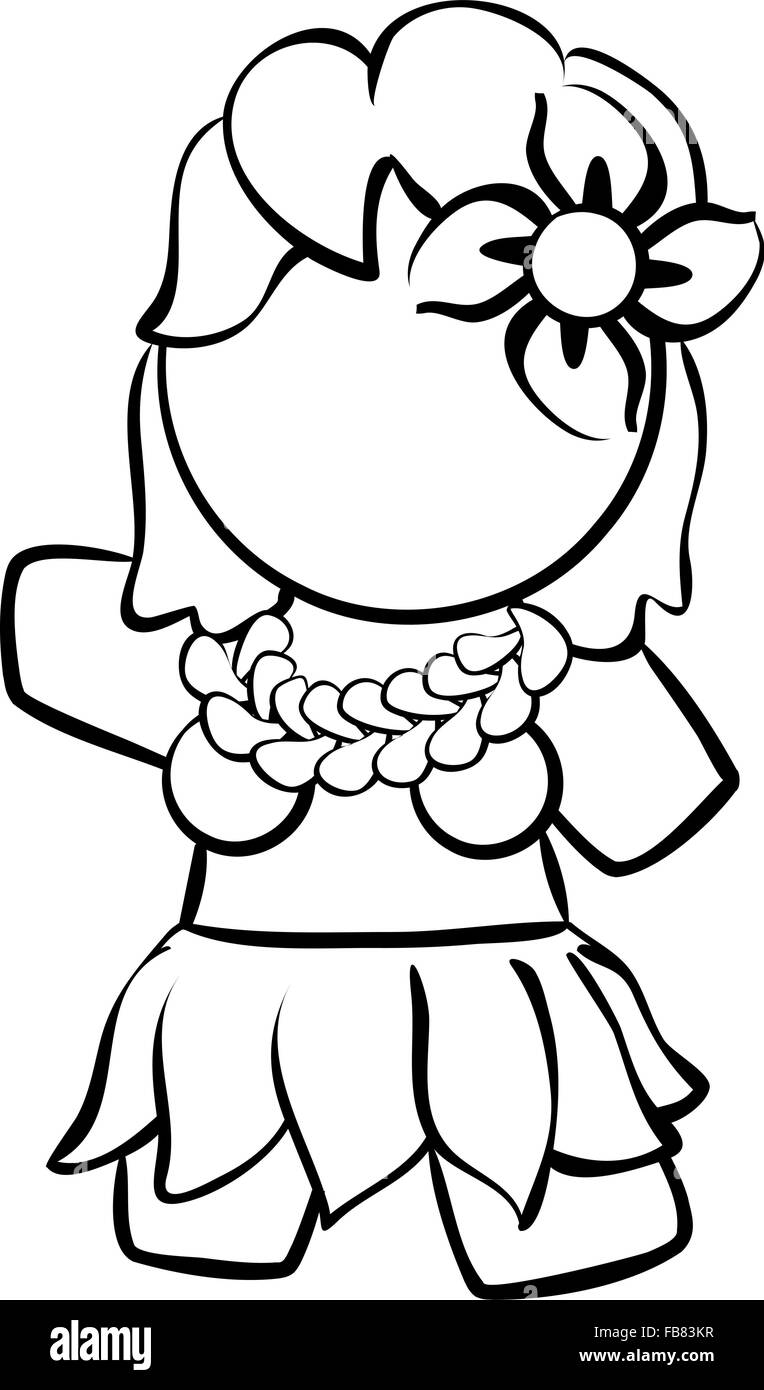 Hula dancer hawaiian cartoon character hi-res stock photography and ...