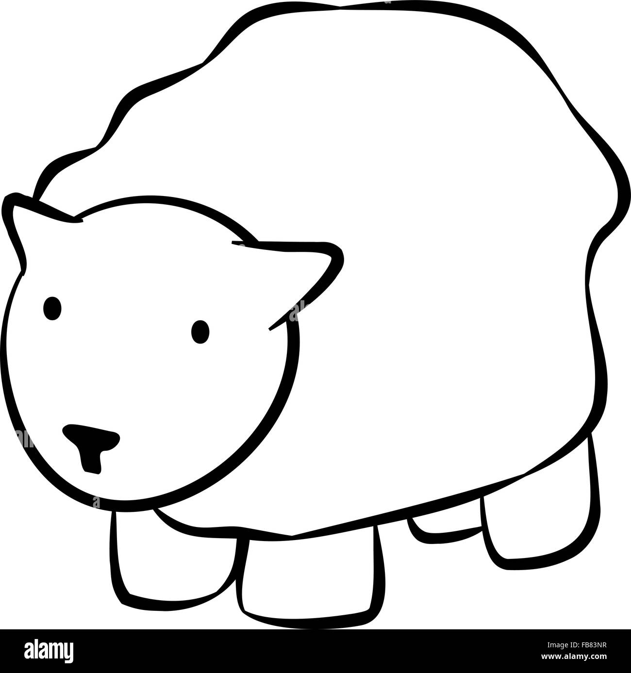 Line drawing sheep Stock Vector Images - Alamy