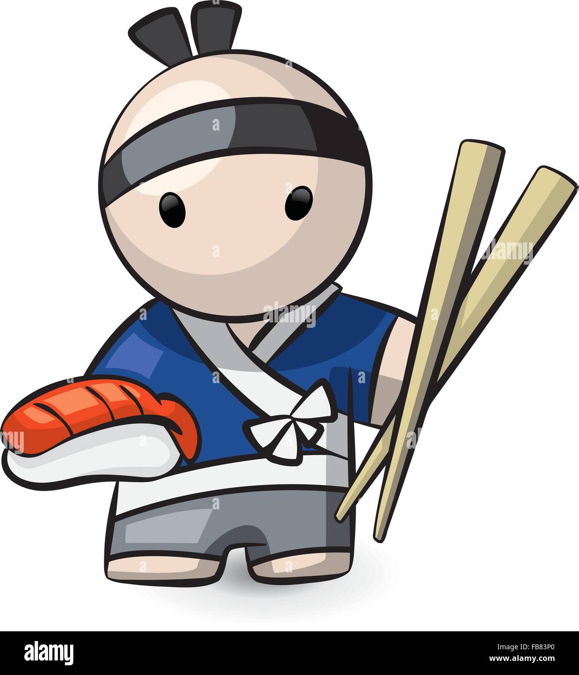 Japanese Sushi Chef Cartoon