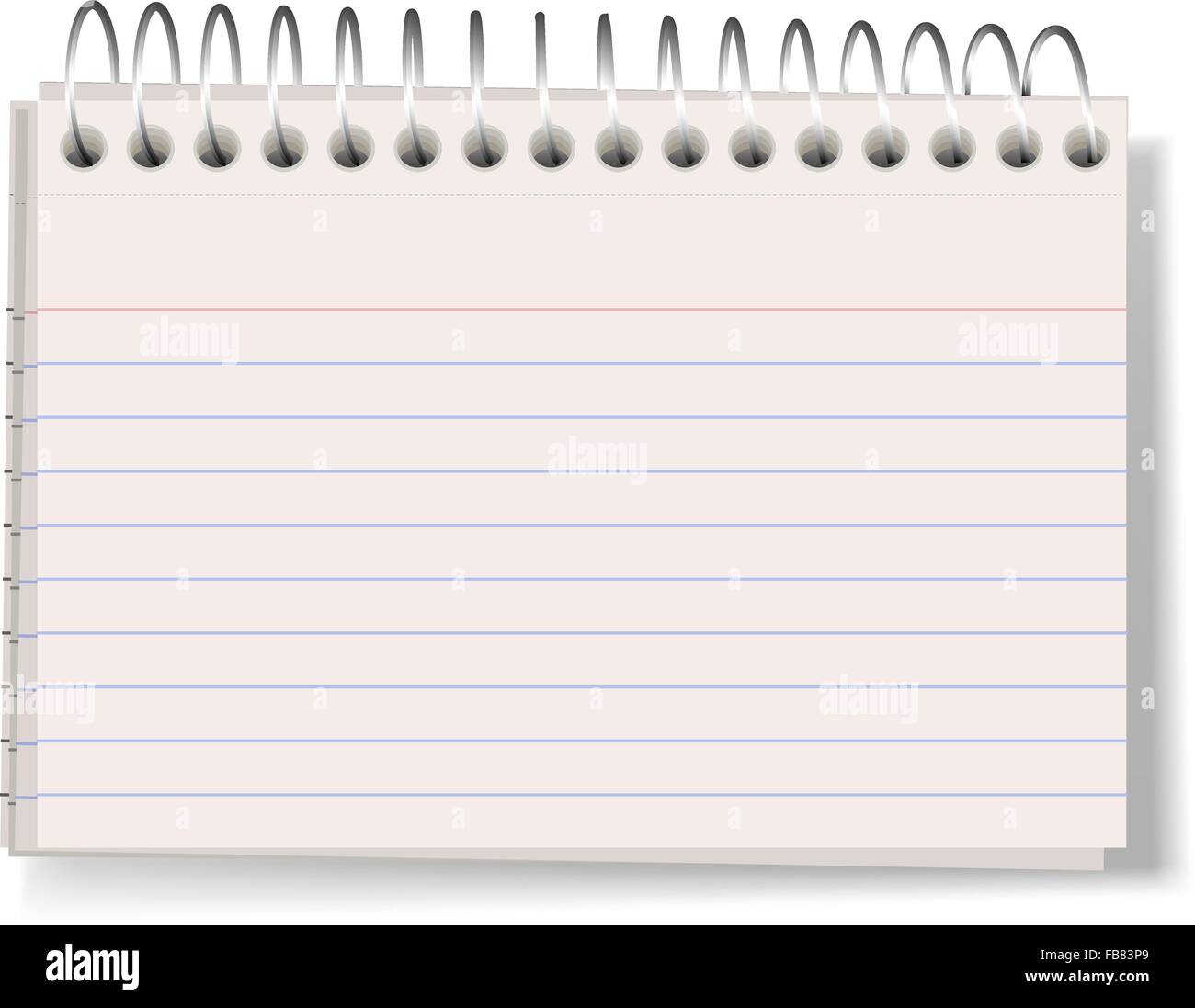 A vector illustration of index cards held together by a metal spiral ...