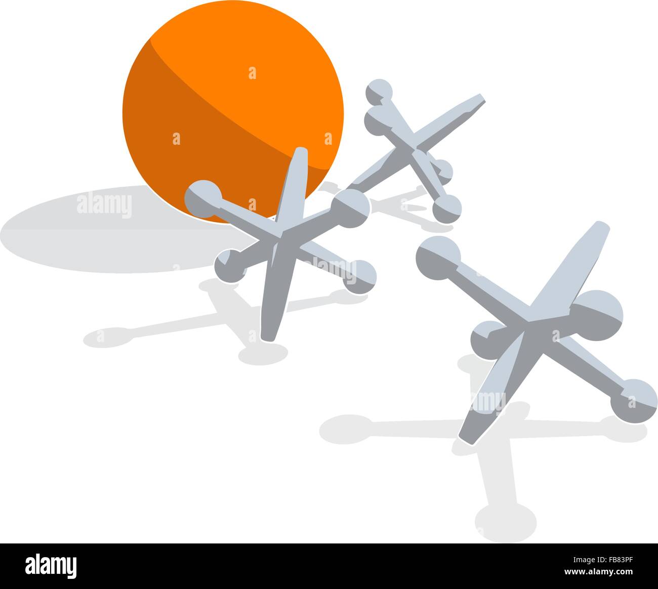 Retro ball and jacks Stock Vector Images - Alamy