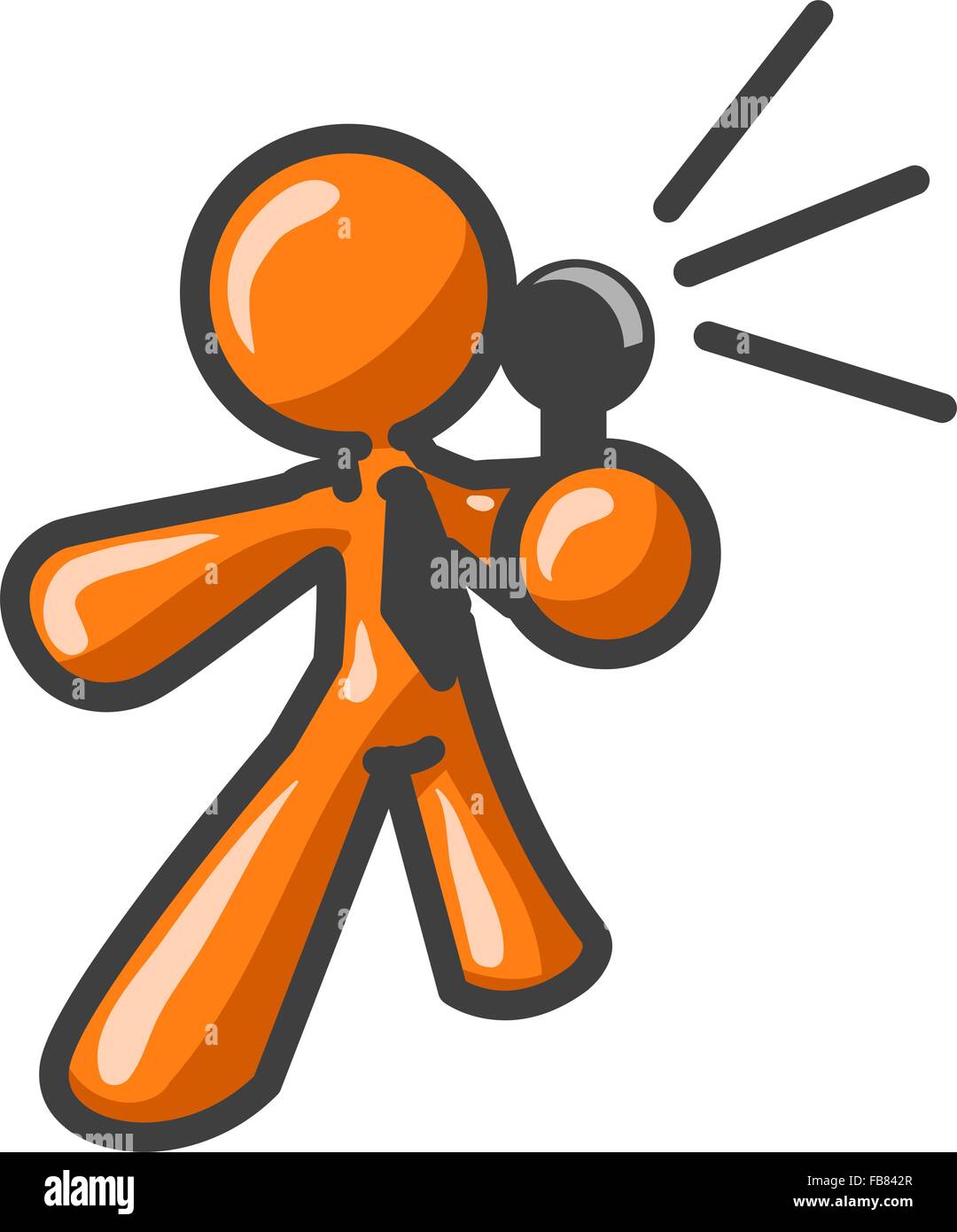 Speaking into a microphone Stock Vector Images - Alamy