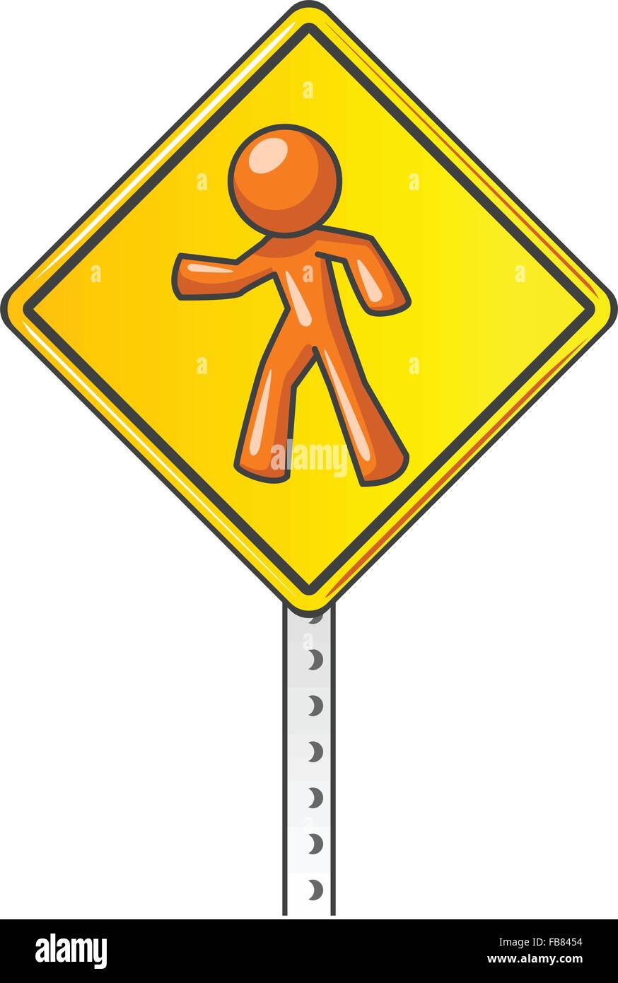 An orange man crossing sign Stock Vector Image & Art - Alamy