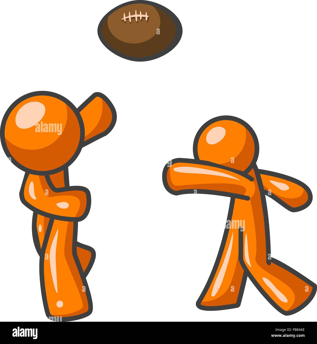 Throwing football cartoon hi-res stock photography and images - Alamy