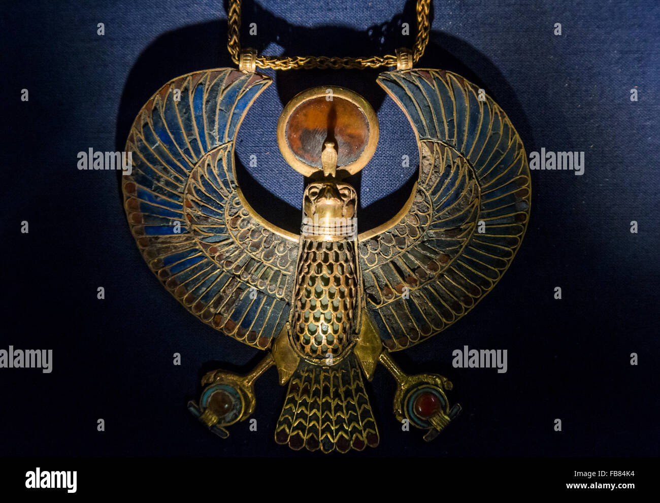 Pectoral Representing Ra-Harakhty from the tomb of Tutankhamun at the ...