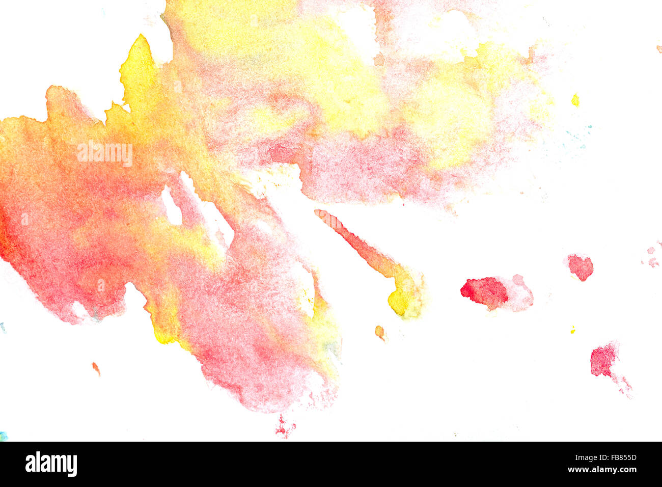 Yellow red abstract play. Pattern watercolors. Children's drawing ...