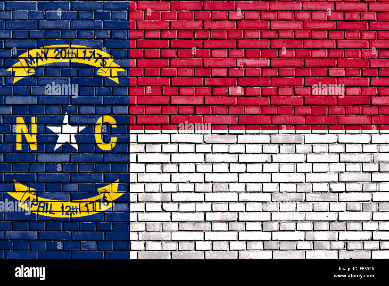 flag of North Carolina painted on brick wall Stock Photo - Alamy