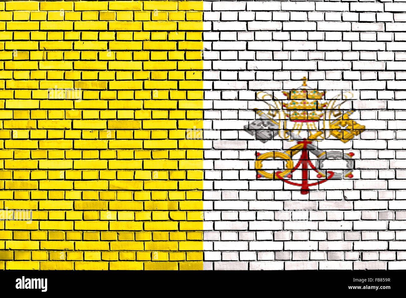 flag of Vatican State painted on brick wall Stock Photo - Alamy