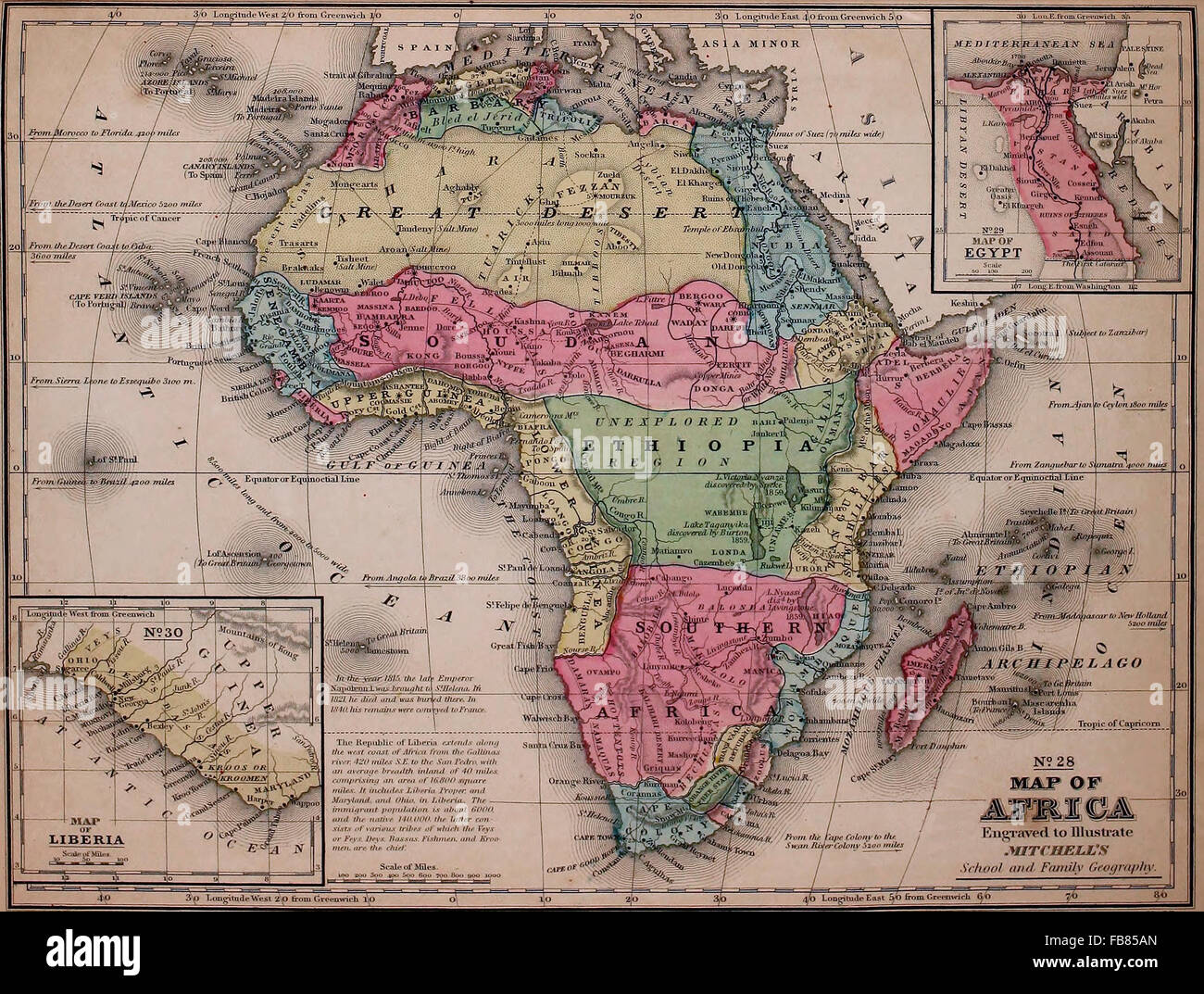 Africa map 1860s hi-res stock photography and images - Alamy