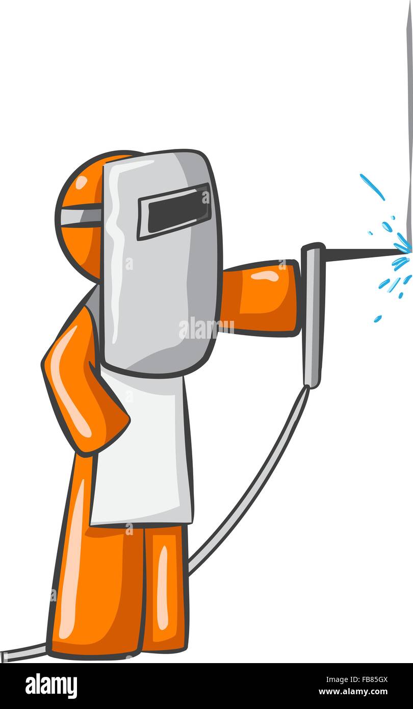 Orange person welder Stock Vector Image & Art - Alamy