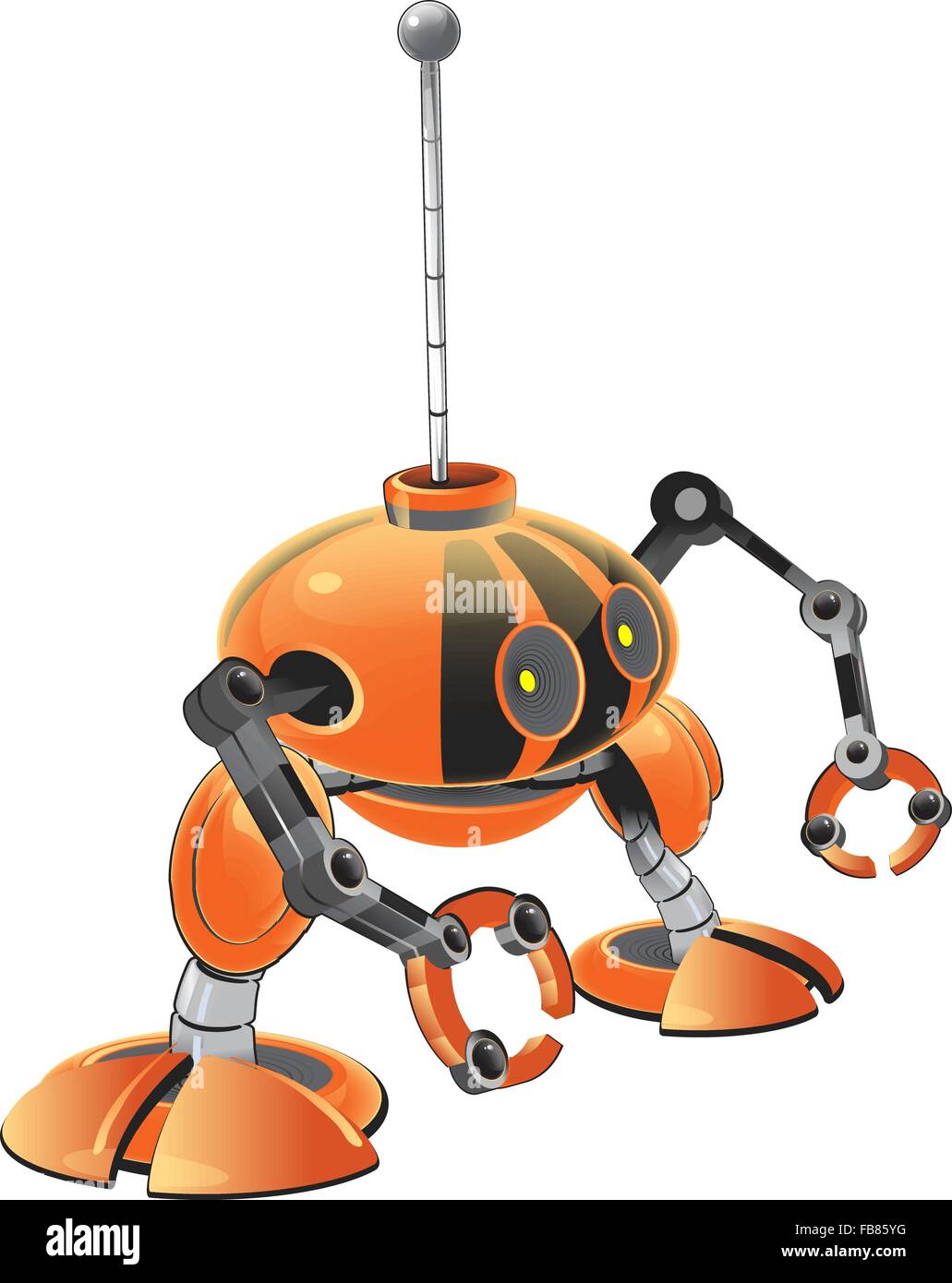 A small orange robot, created as part of an internet robot series, a ...