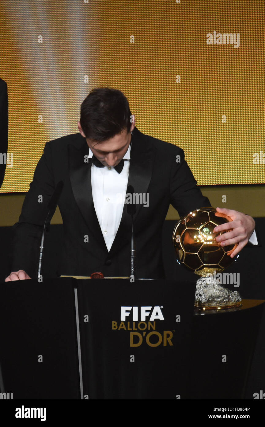 Zurich, Switzerland. 11th Jan, 2016. Lionel Messi Football/Soccer ...