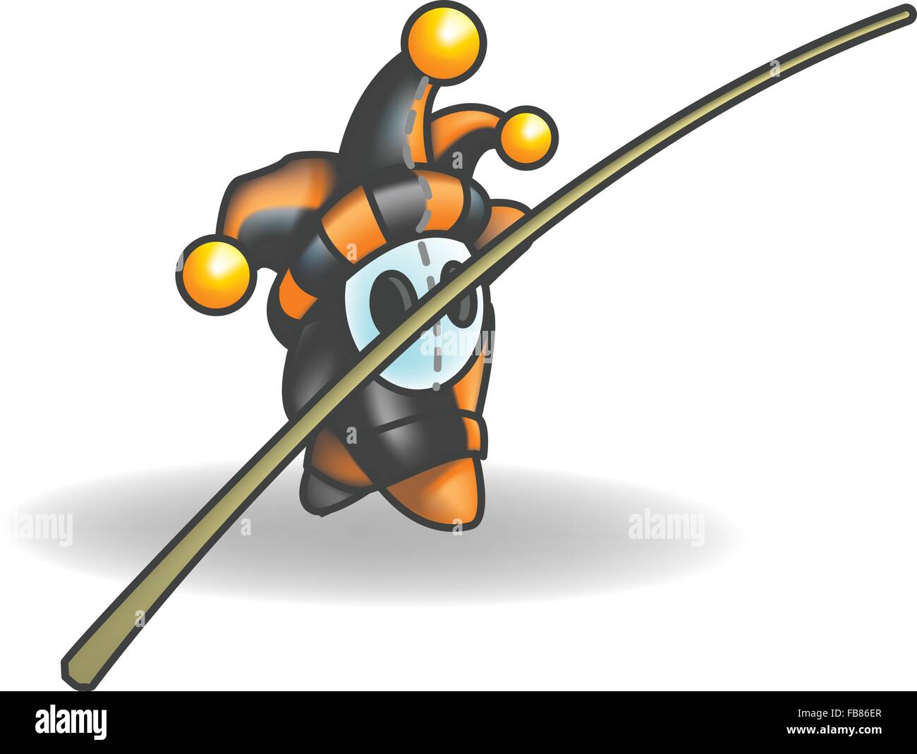 Little jester or joker character balancing with a pole Stock Vector ...