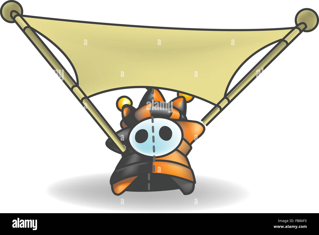 Little jester or joker character stretching a sign that is left empty ...