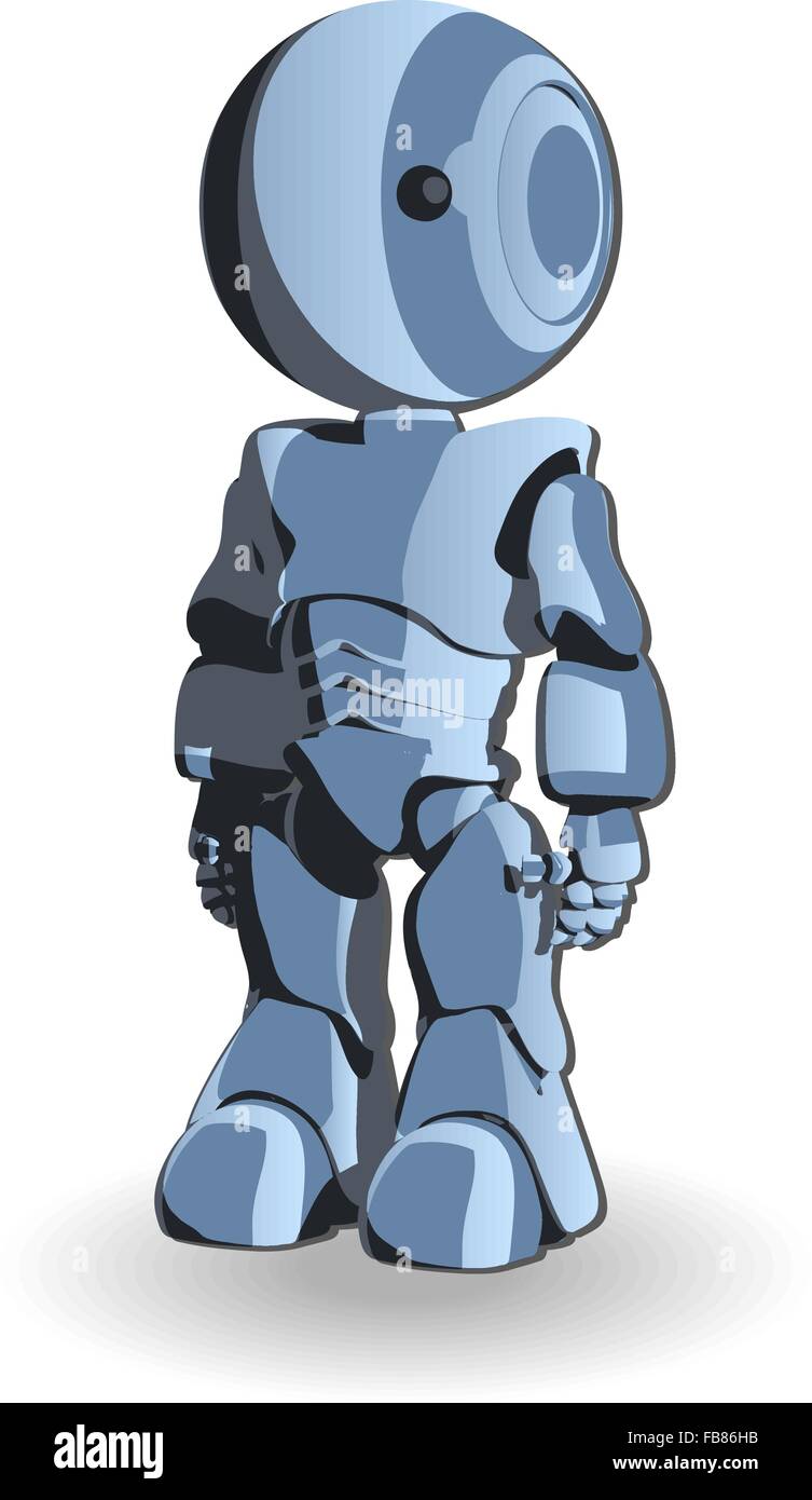 A glossy blue robot standing up straight Stock Vector Image & Art - Alamy