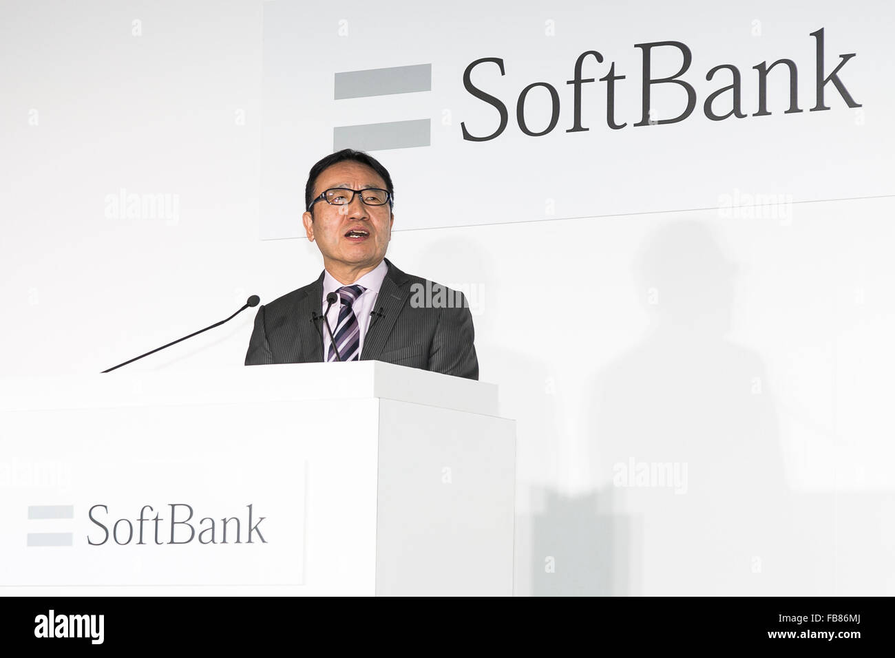 SoftBank Mobile Corp. president Ken Miyauchi speaks during a press ...