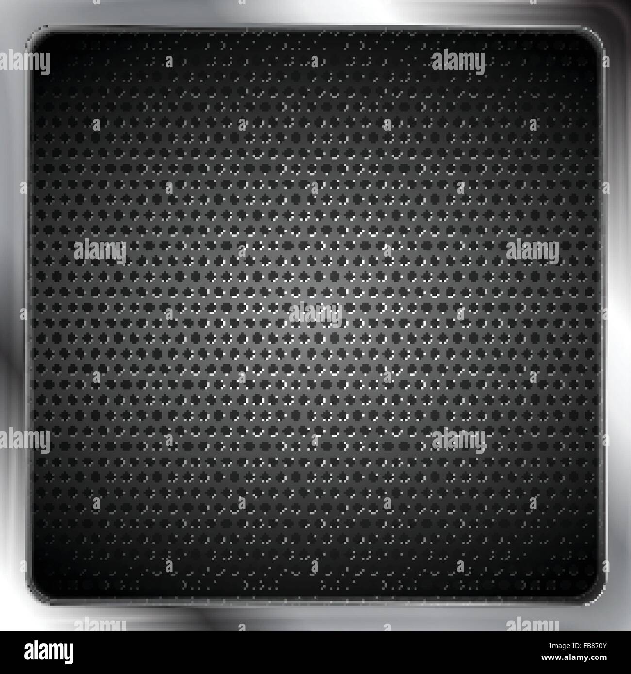 Abstract metallic silver frame with perforated texture. Vector ...