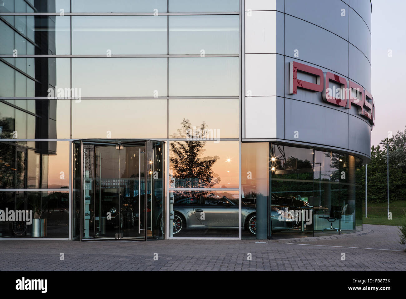 The Old Porsche Building in Swindon Stock Photo - Alamy