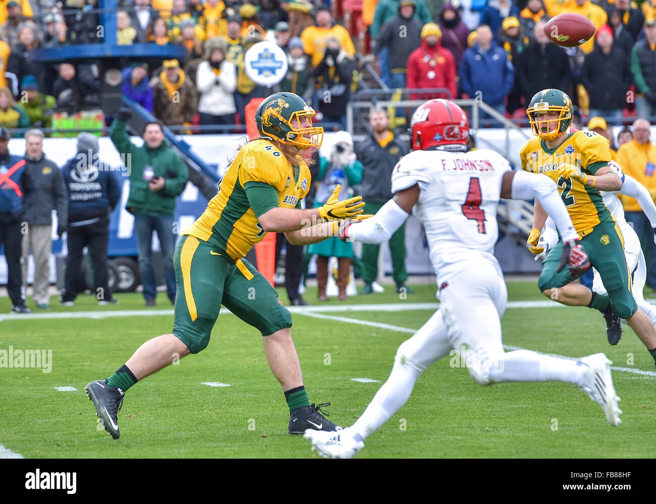 January 9th, 2016:.North Dakota State Bison fullback Andrew Bonnet (46 ...