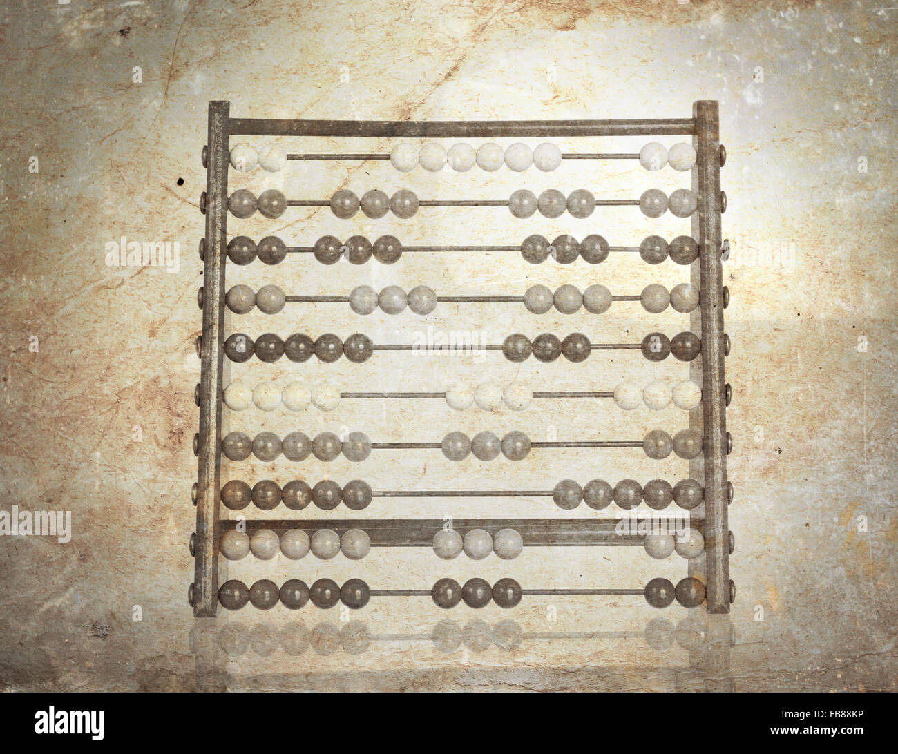 Vintage picture of an old abacus - dirty and scratched image Stock ...