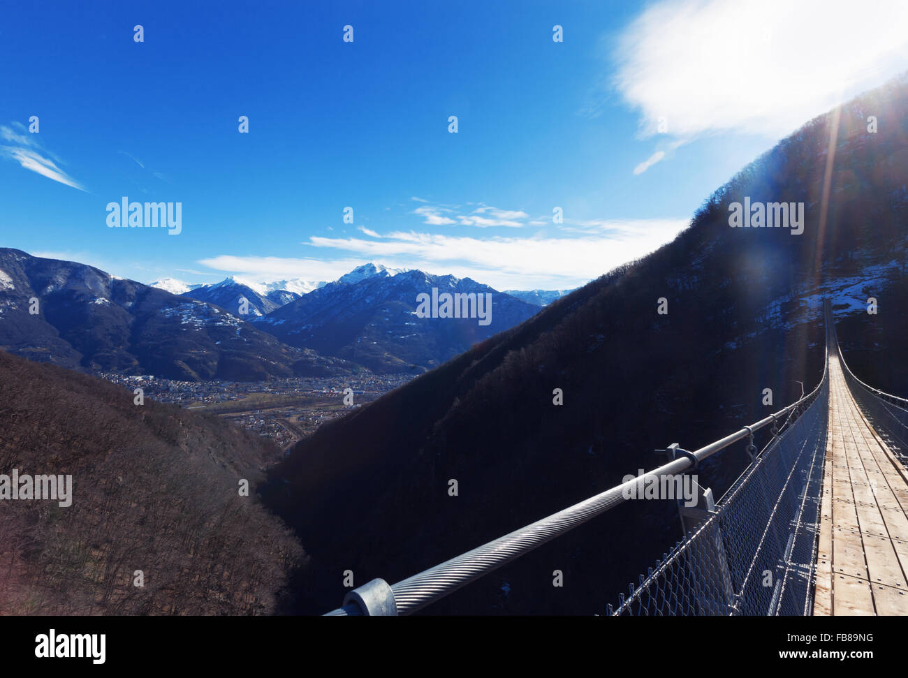 Bridge over valley switzerland mountain hi-res stock photography and ...